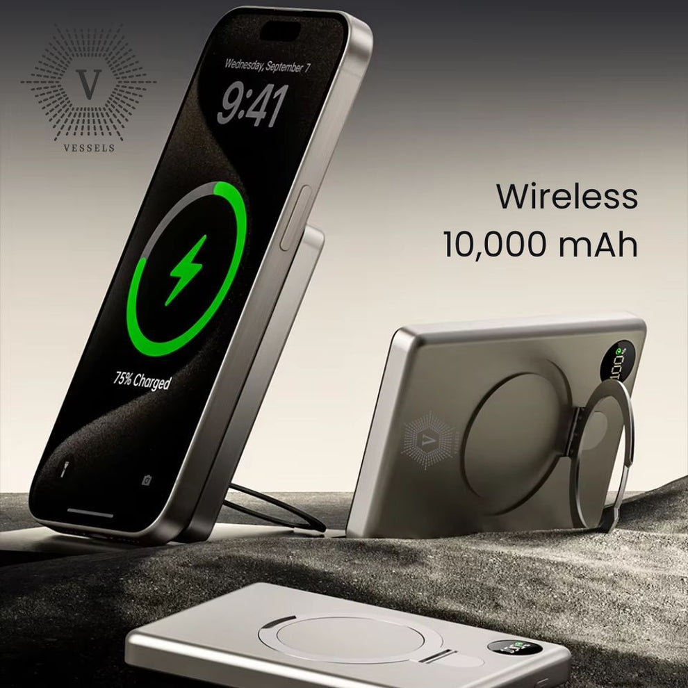 VESSELS Aluminum Alloy Powerbank Wireless Magnetic Battery 10000mAh ...
